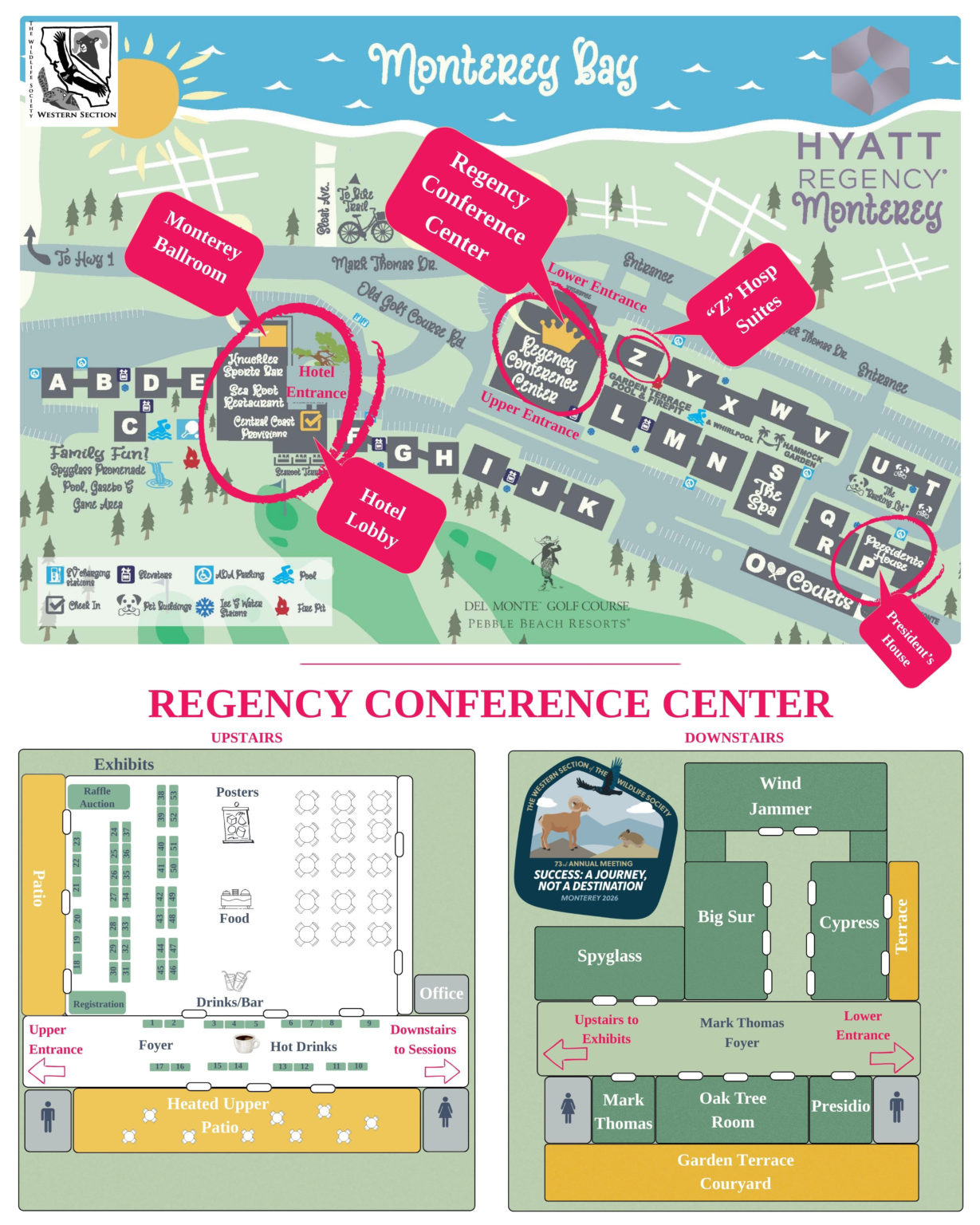 Montrey Hyatt Facility Layout Map – 2026 Annual Meeting of TWS-WS