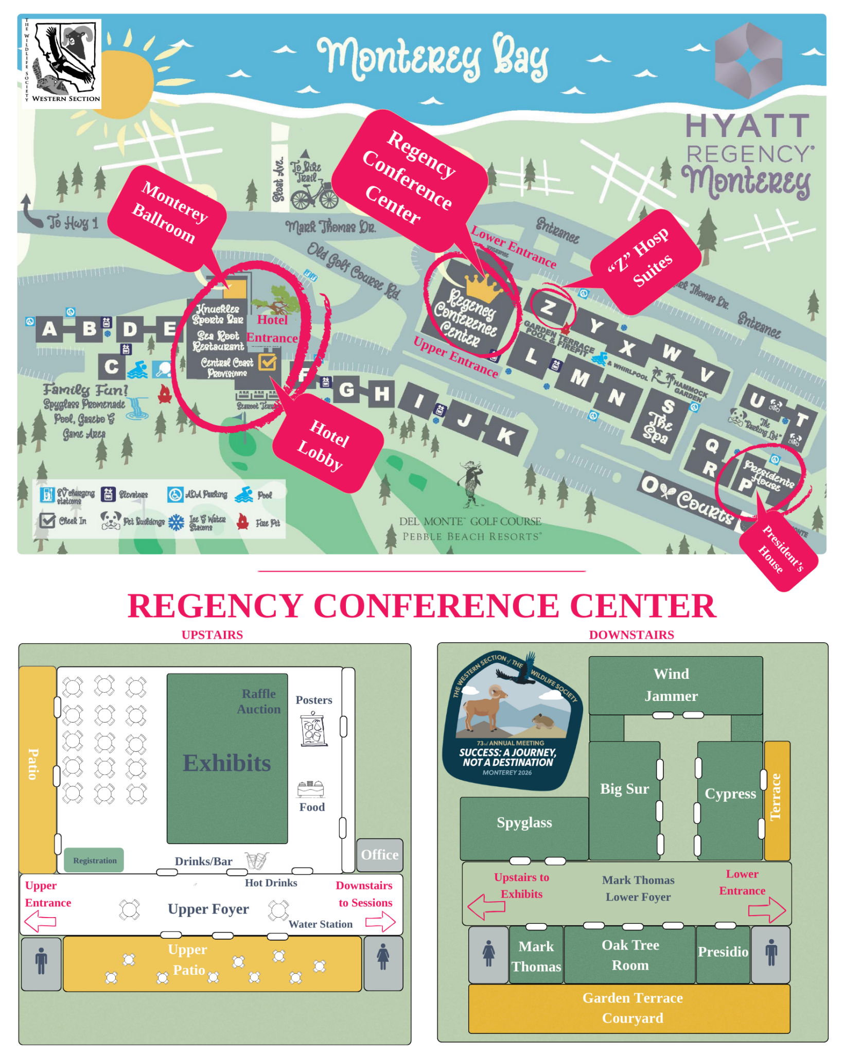 Montrey Hyatt Facility Layout Map – 2026 Annual Meeting of TWS-WS